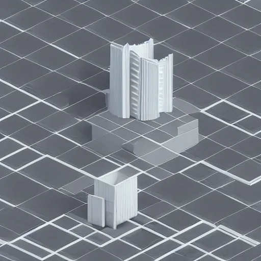 isometric render of a white architecture model, highly | Stable ...