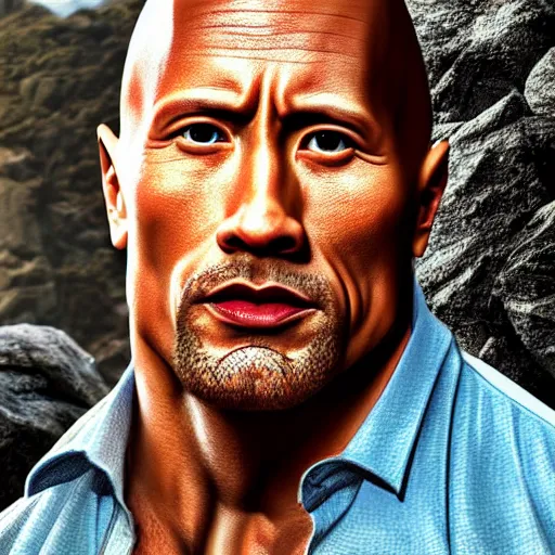 photorealistic dwayne johnson but he is made of rocks. | Stable ...