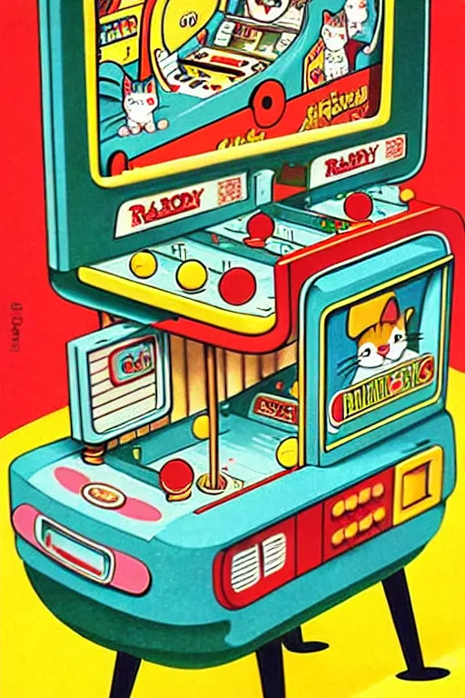 by richard scarry. a cat playing pinball. a 1 9 5 0 s | Stable ...