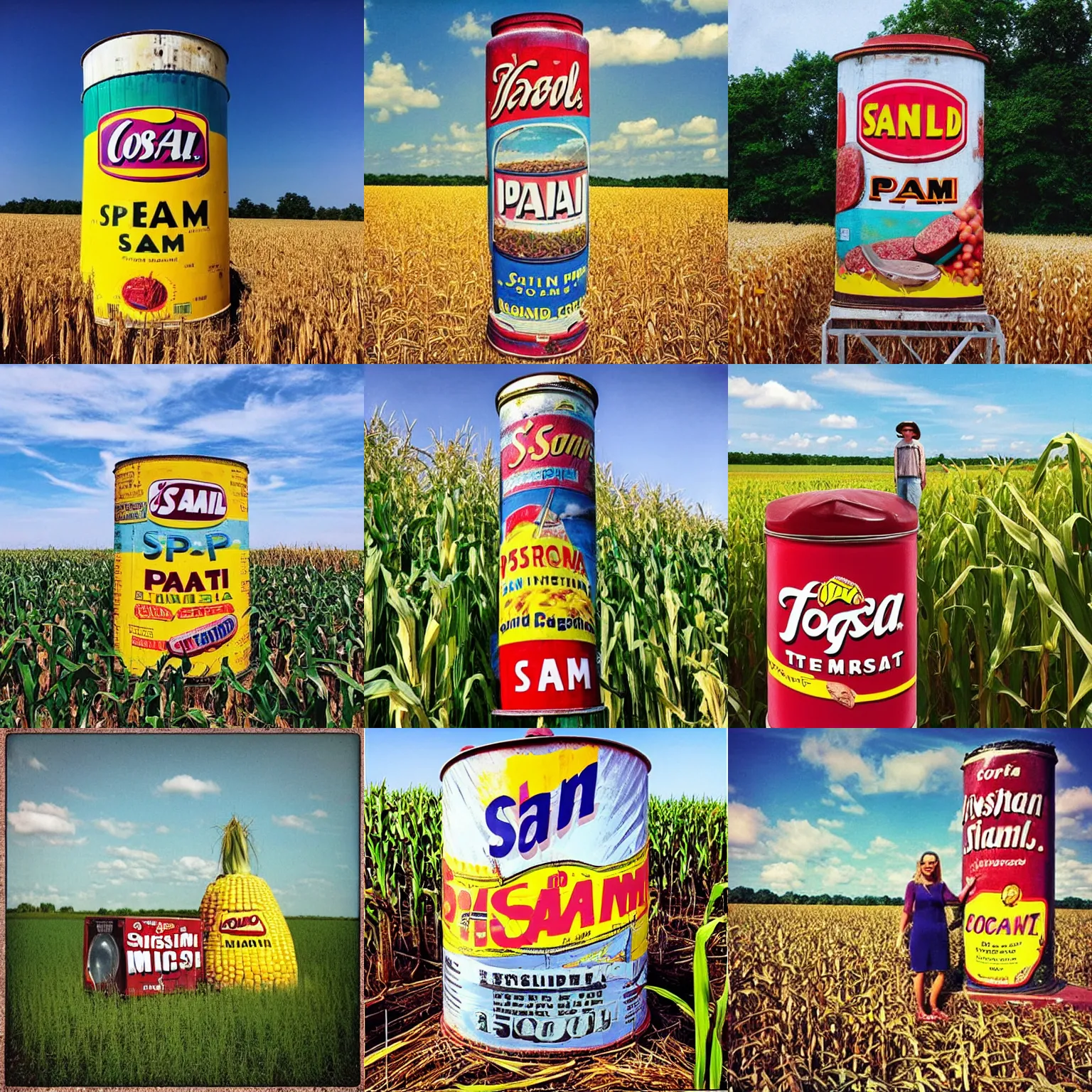 “world’s biggest tin of spam standing 50 feet tall in | Stable Diffusion