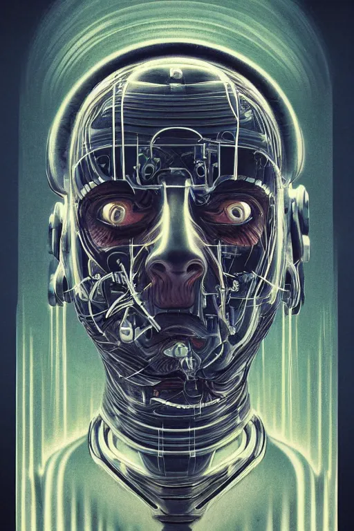 organic cyborg head covered in oil art by Hironobu | Stable Diffusion ...
