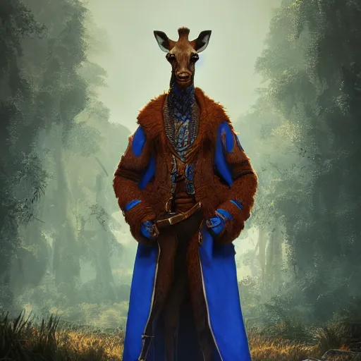 a highly detailed portrait of a humanoid giraffe in a | Stable ...