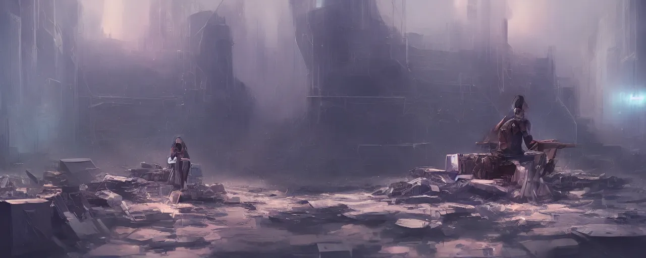 Dystopian future princess, sit upon a thrown of | Stable Diffusion ...