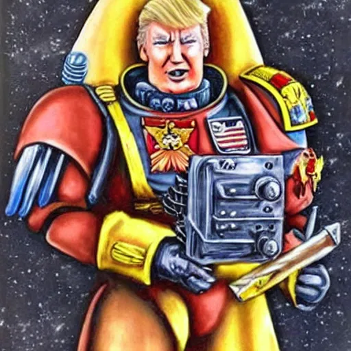 donald trump as a space marine from warhammer 40k | Stable Diffusion ...
