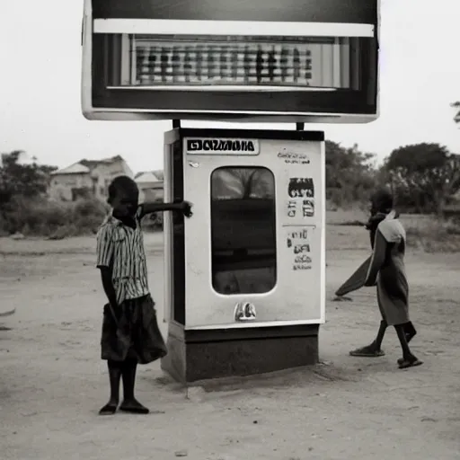 old polaroids of futuristic african bus stops with | Stable Diffusion