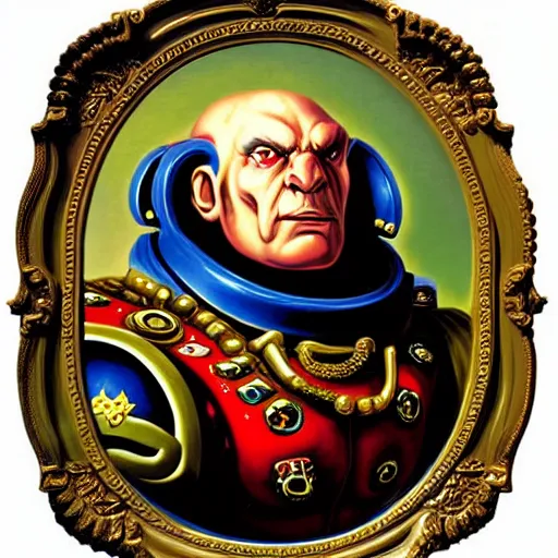 baroque rococo painting portrait of space-marine from | Stable ...