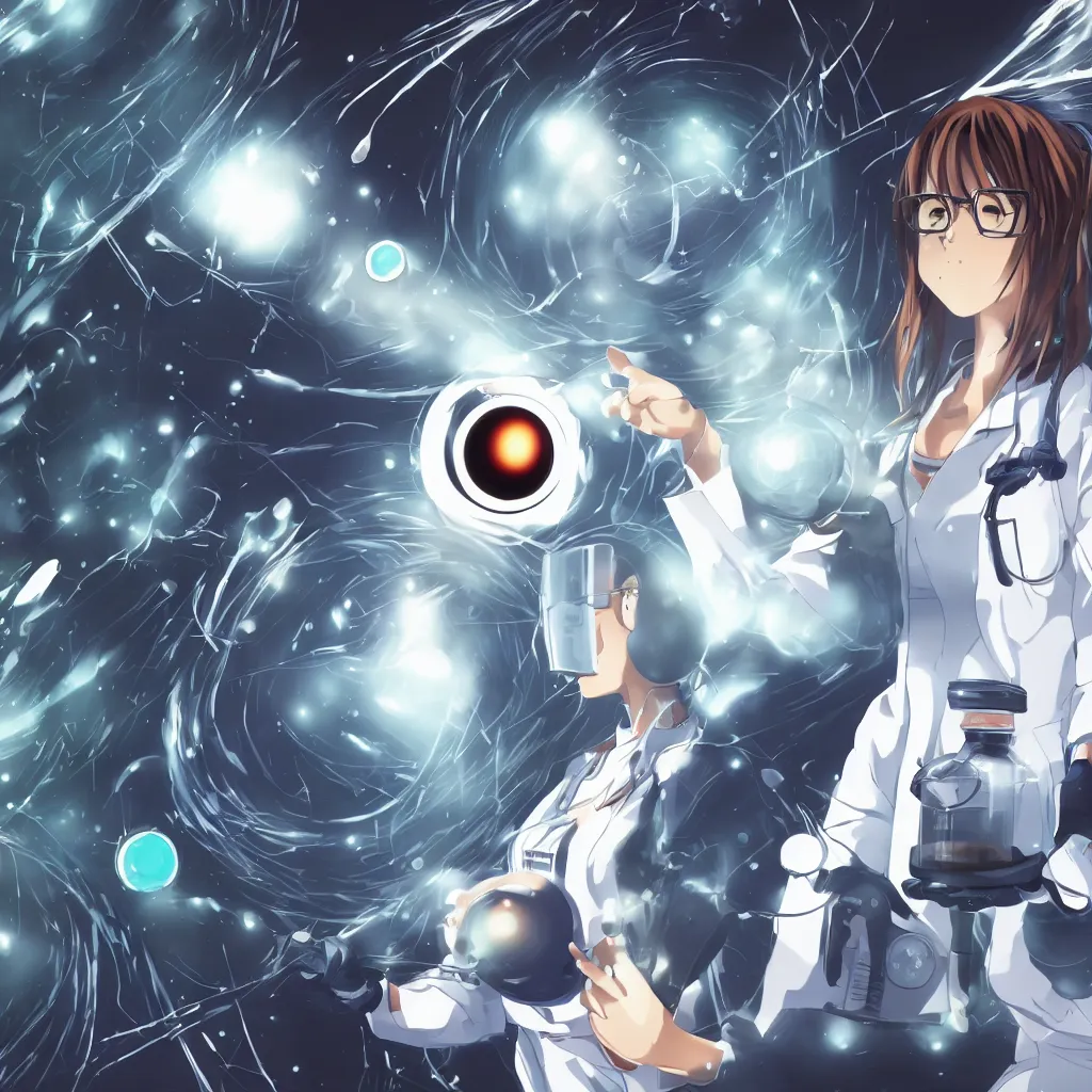 an anime art of a female scientist in a laboratory | Stable Diffusion ...