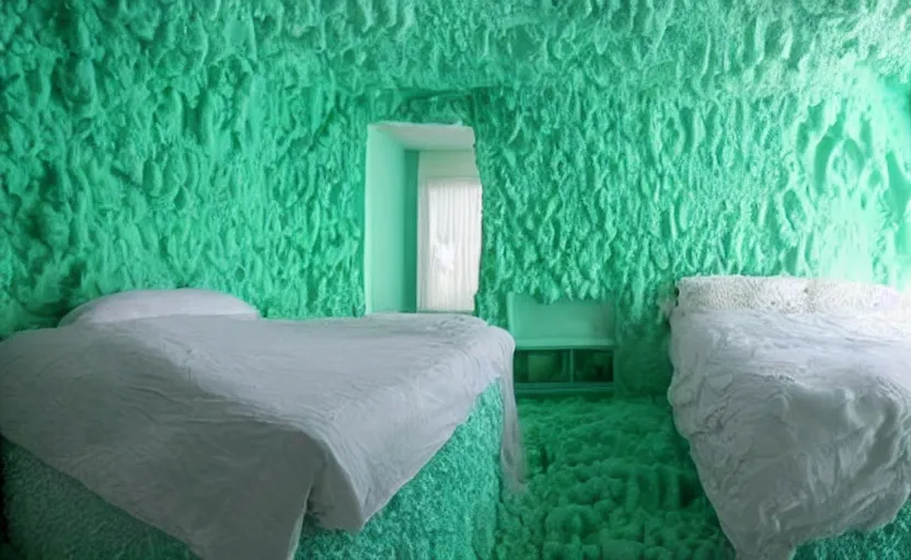 a bedroom made of slime. a bedroom with the texture of | Stable ...