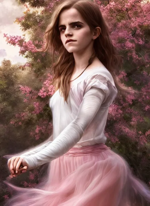 emma watson as nature magic celestial, ballet pose, | Stable Diffusion ...
