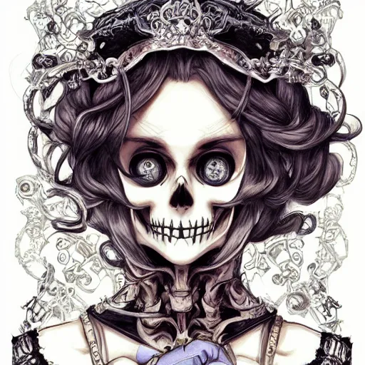 anime manga skull portrait young woman, princess peach | Stable ...