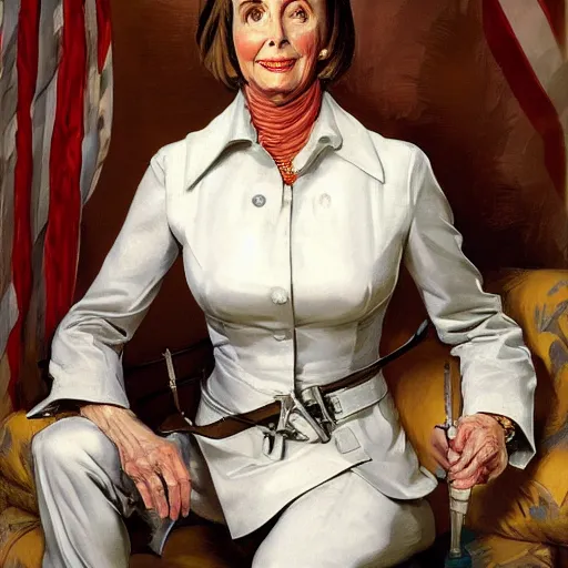 Nancy Pelosi Warret Buffett War Machine artstation, by | Stable Diffusion