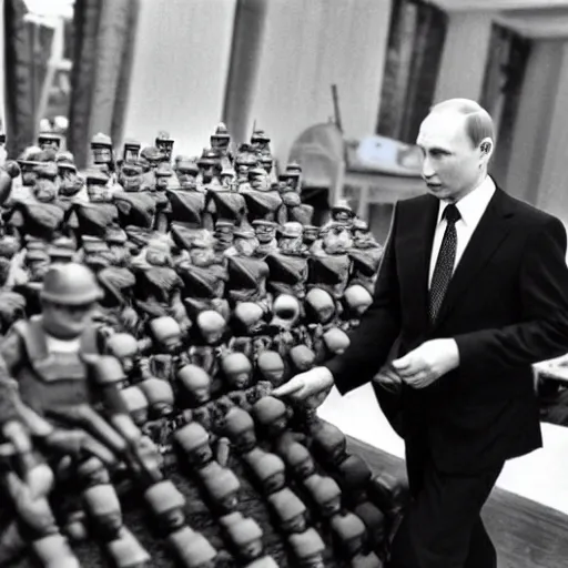 vladimir putin as a child playing with toy army | Stable Diffusion ...