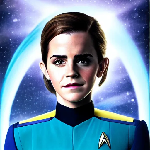 a portrait of emma watson as a star fleet officer from | Stable ...