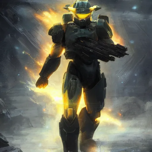 Master Chief going super saiyan, by greg rutkowski and | Stable ...