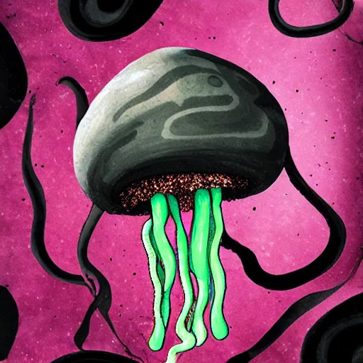 an alien mushroom with tentacles, oozing black goo, | Stable Diffusion ...