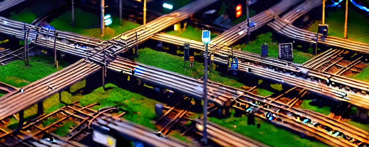 mega detailed miniature voxel diorama of huge railway | Stable ...