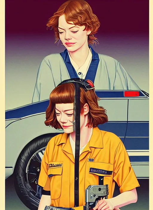 realistic portrait of emma stone as a mechanic, with | Stable Diffusion ...