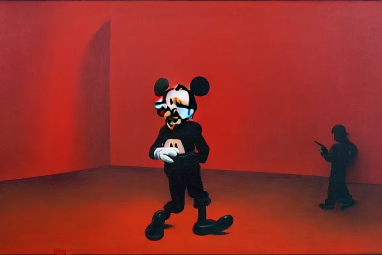 only with red, red thieves with mickey mouse donald | Stable Diffusion ...