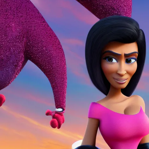 kim kardashian as seen in pixar animated movie 4k | Stable Diffusion