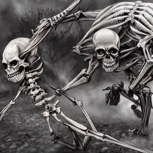 Mahmut skeleton fighting in a battle, digital art, | Stable Diffusion ...