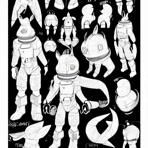 character design sheet of a giant humanoid space | Stable Diffusion ...