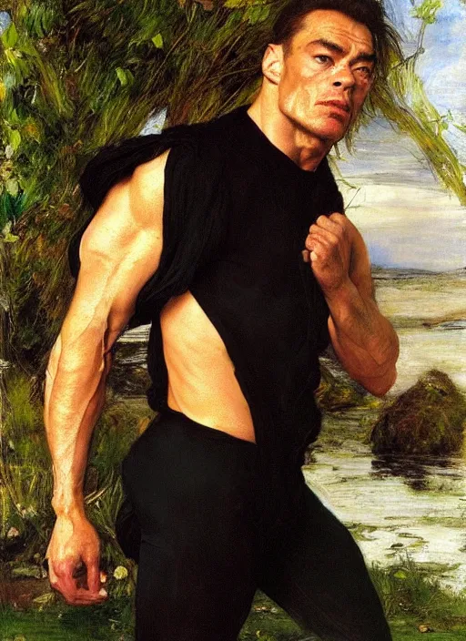 a beautiful painting of jean claude van damme by John | Stable Diffusion