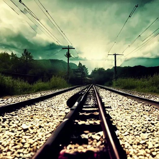 justin sun wearing rope and chains on train tracks,, | Stable Diffusion ...