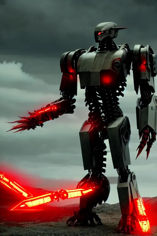 a cinematic still from westworld and pacific rim, full | Stable ...