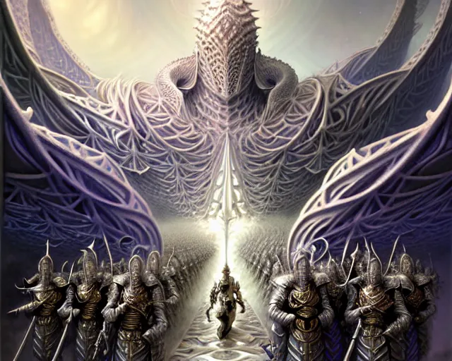 a sprawling army of white light knights and the | Stable Diffusion ...