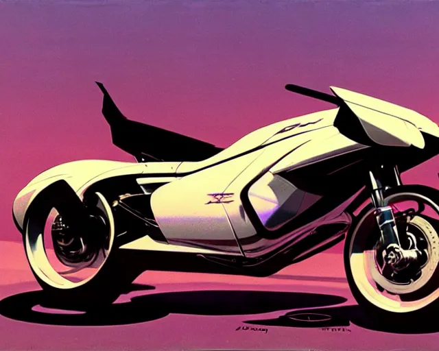 concept art for a flying motorcycle by syd mead | Stable Diffusion ...