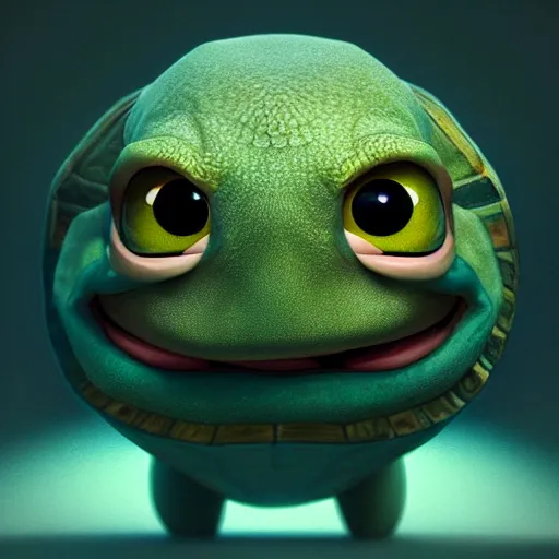 super cute but angry turtle, portrait, face symmetry, | Stable ...