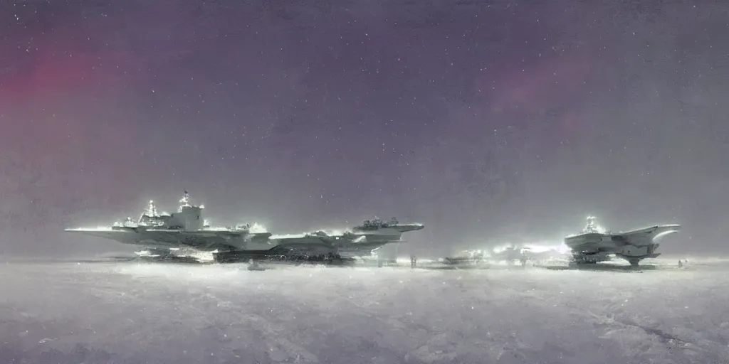 in the night of the northern lights, a huge aircraft | Stable Diffusion ...