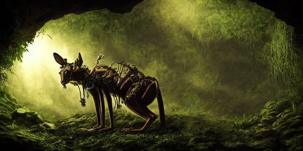 magnificent mechanical steampunk kangaroo looking | Stable Diffusion ...