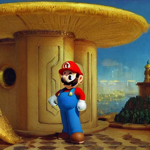 palace of the mushroom kingdom, super mario, by jean - | Stable Diffusion