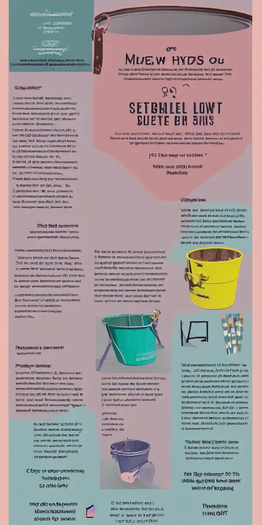 brochure for a low quality bucket, pastel infographic | Stable ...