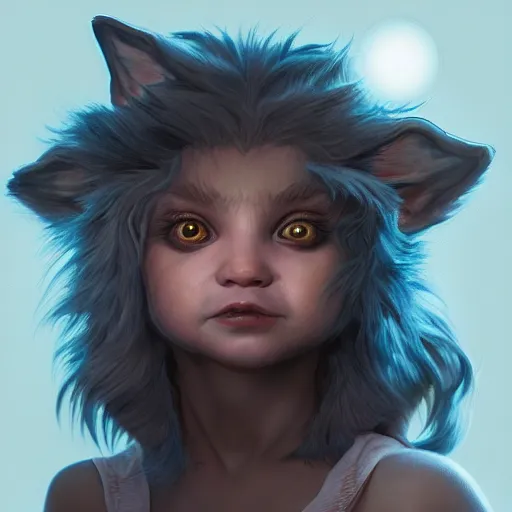 three quarters portrait of a cute baby werewolf with | Stable Diffusion ...