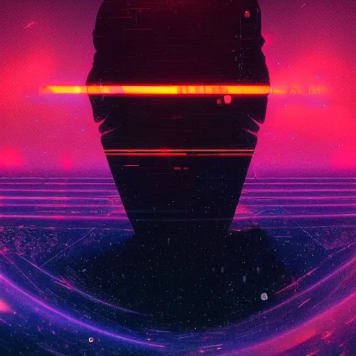 a love affair with doubt, dark retrowave, glitch art, | Stable ...