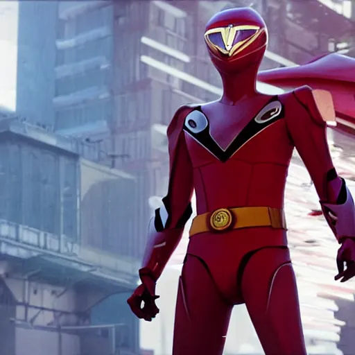 keanu reeves as the red power ranger in the style of | Stable Diffusion ...