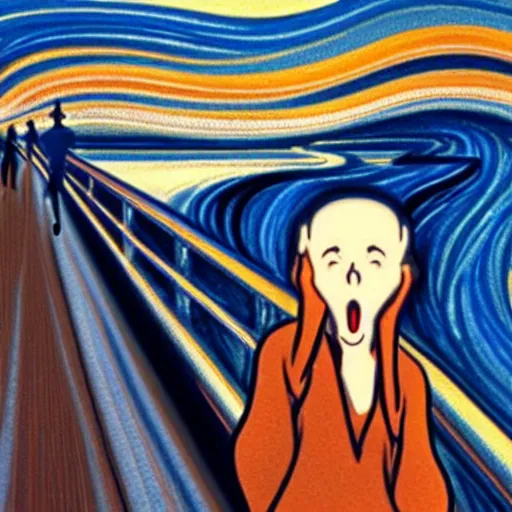 a cartoon adaptation of the scream of munch by walt | Stable Diffusion