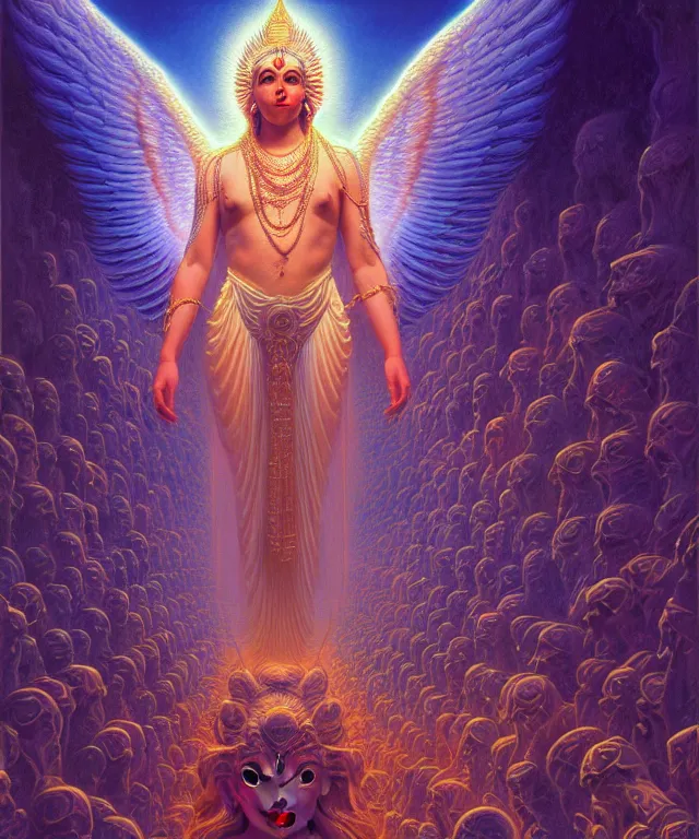 ethereal glowing white hindu angel dmt deity, tribal | Stable Diffusion ...