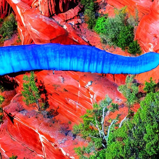 red rocks aerial view with giant blue squid, movie | Stable Diffusion ...