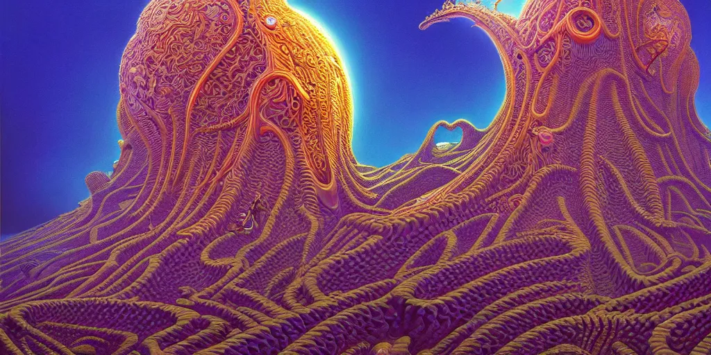 cinematic view of a dmt island paradise filled with | Stable Diffusion