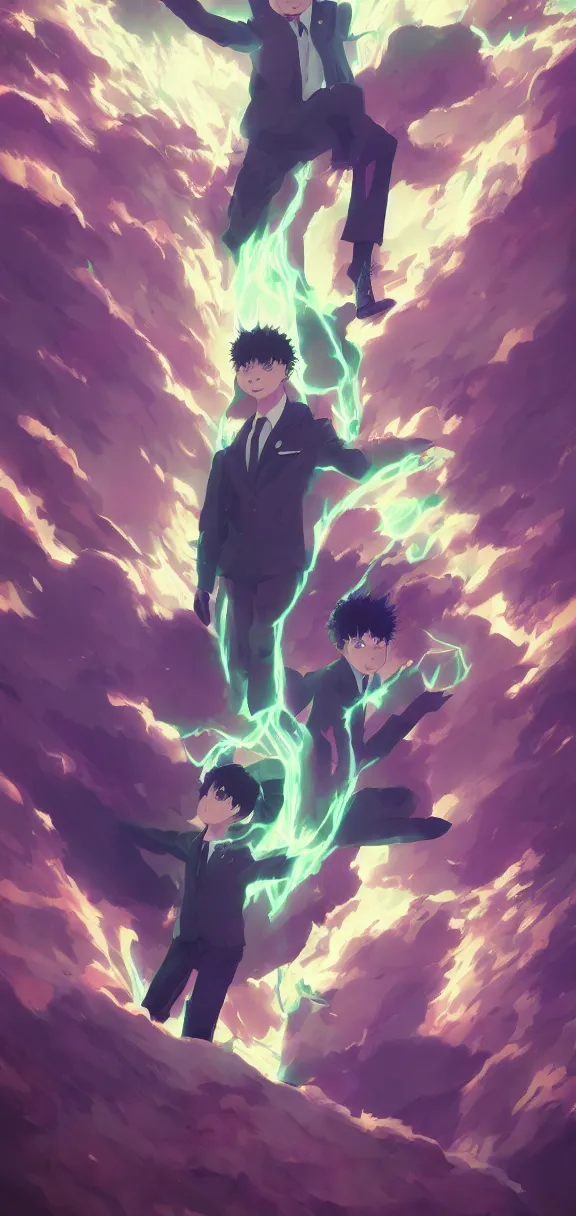 mob psycho wallpaper, by sylvain sarrailh, rossdraws, | Stable Diffusion