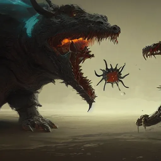 Two creatures in hell fighting each other, highly | Stable Diffusion ...