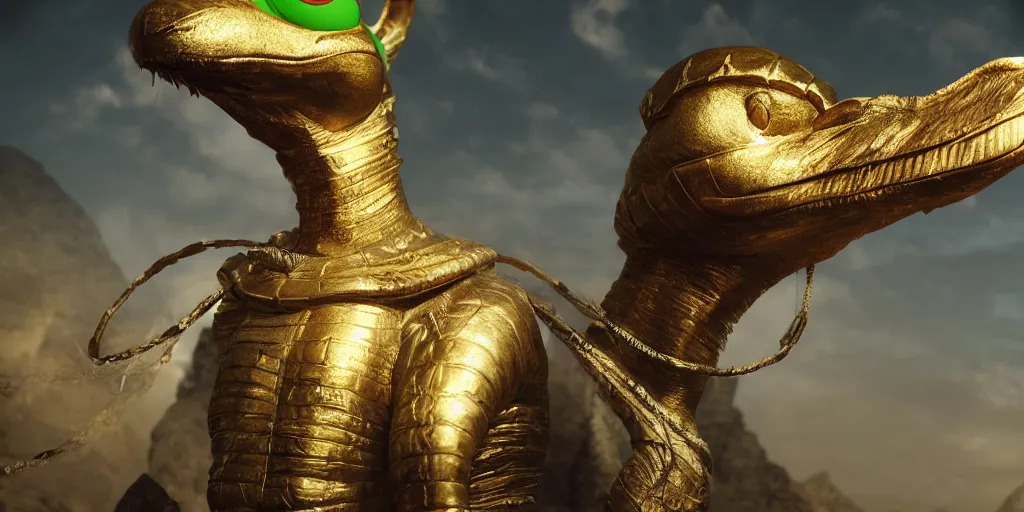 realistic picture of yoshi as a pharaon, | Stable Diffusion | OpenArt