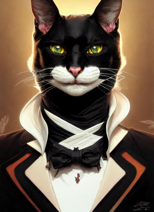 tomcat with tuxedo markings, intricate, elegant, hyper | Stable Diffusion | OpenArt