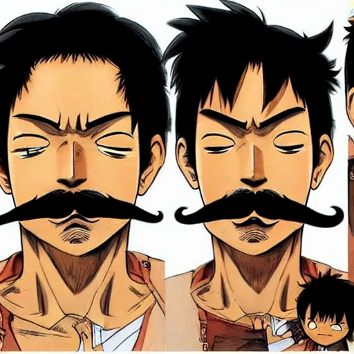 luffy with [ mustache ] by kim jung gi | Stable Diffusion | OpenArt