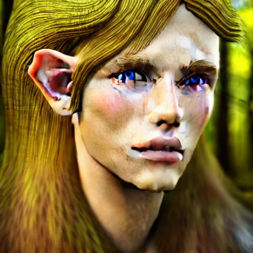 a beautiful portrait of a forest elf, golden hair, 8k, | Stable ...