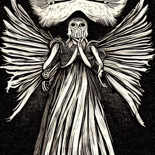 An undead angel wearing a rice hat, hyper-detailed, | Stable Diffusion ...