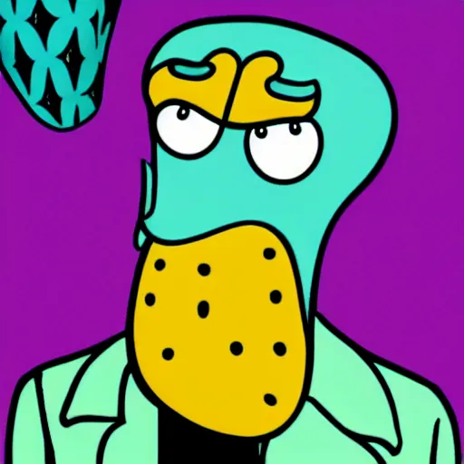 handsome squidward, pop art, strong chin, portrait | Stable Diffusion ...